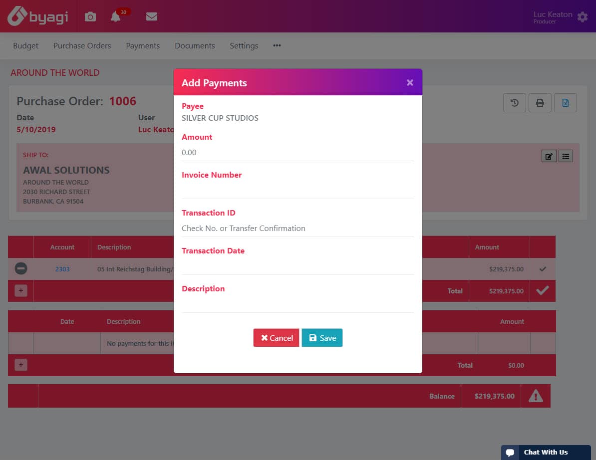 Purchase-Order-Add-Payments | ONE